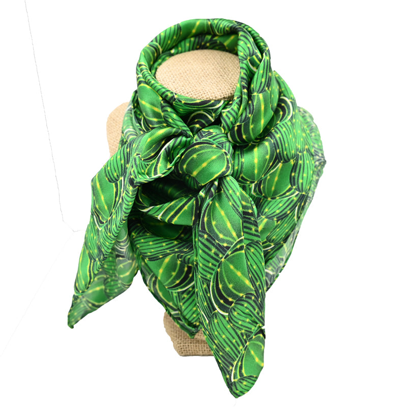 M & F 33"X33" 100% Silk Wild Rag in Cactus Print