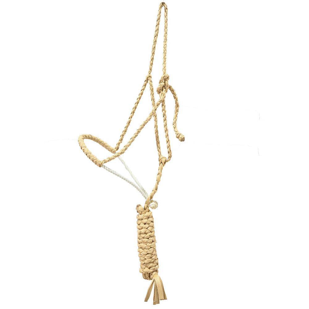 Classic Equine Rope Nose Halter with Lead- Tan