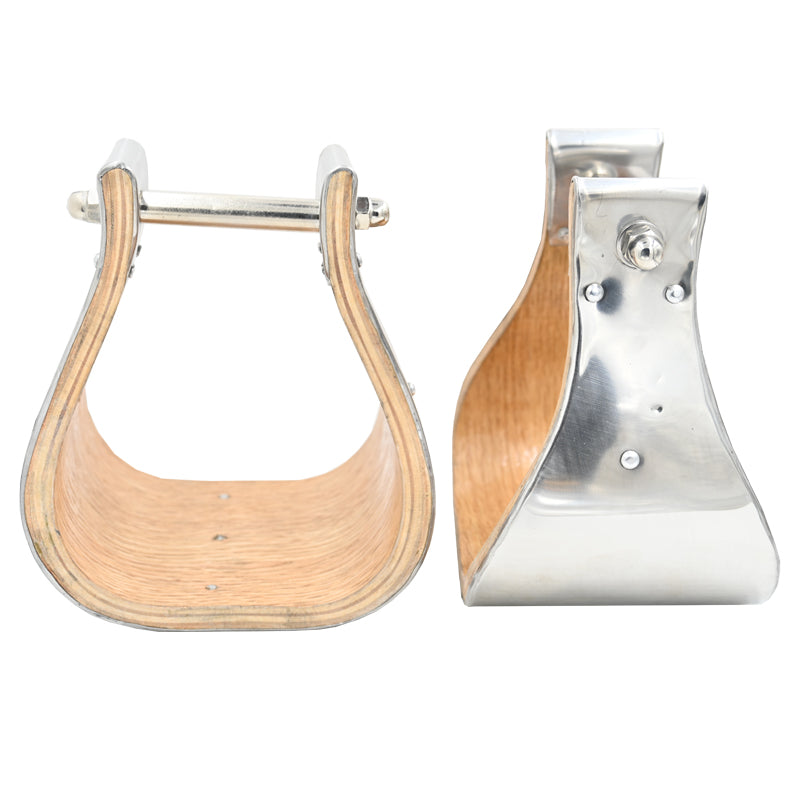 Coolhorse 5" Wooden Stainless Steel Covered Bell Stirrup