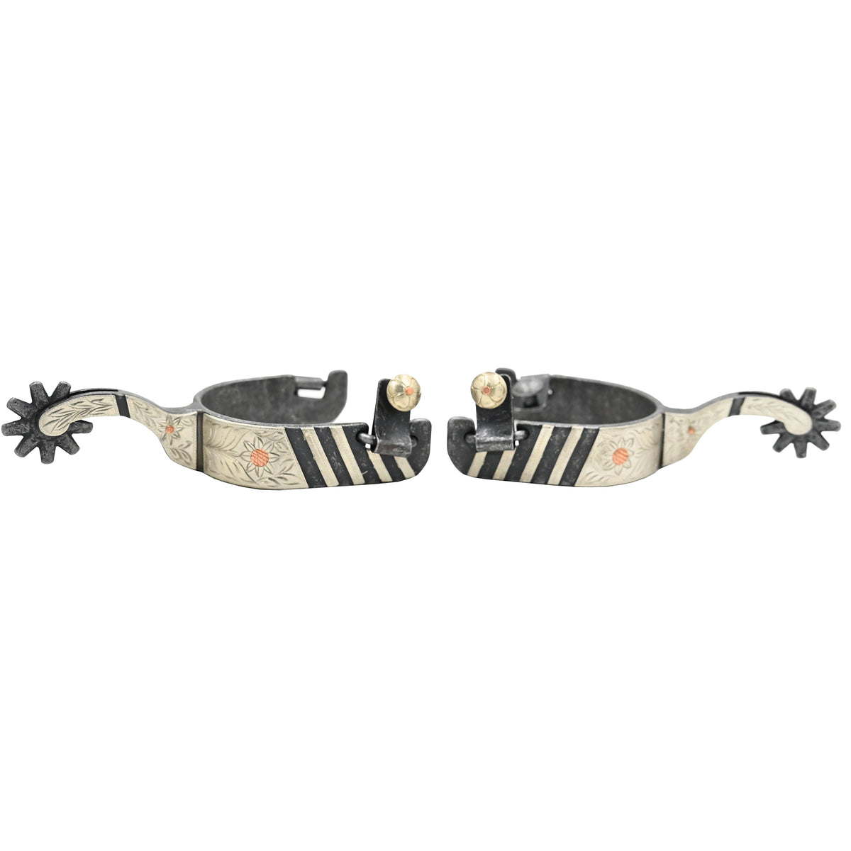 Coolhorse Aged Floral Stripe Spurs