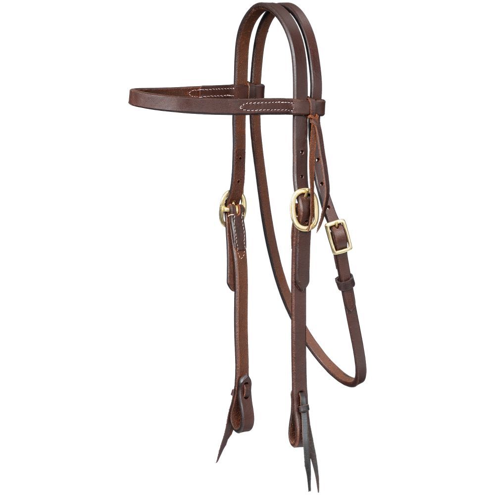 Tough 1 Harness Leather Browband Headstall with Tie Ends