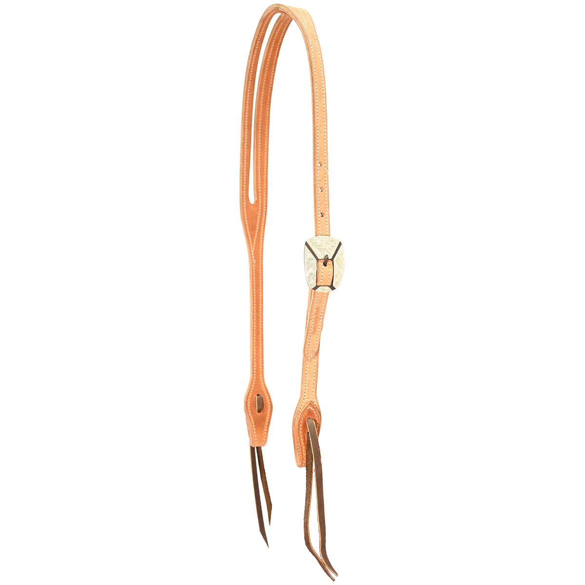Cowperson Tack Roughout 5/8" Slot Ear Headstall with Silver Overlay Sh