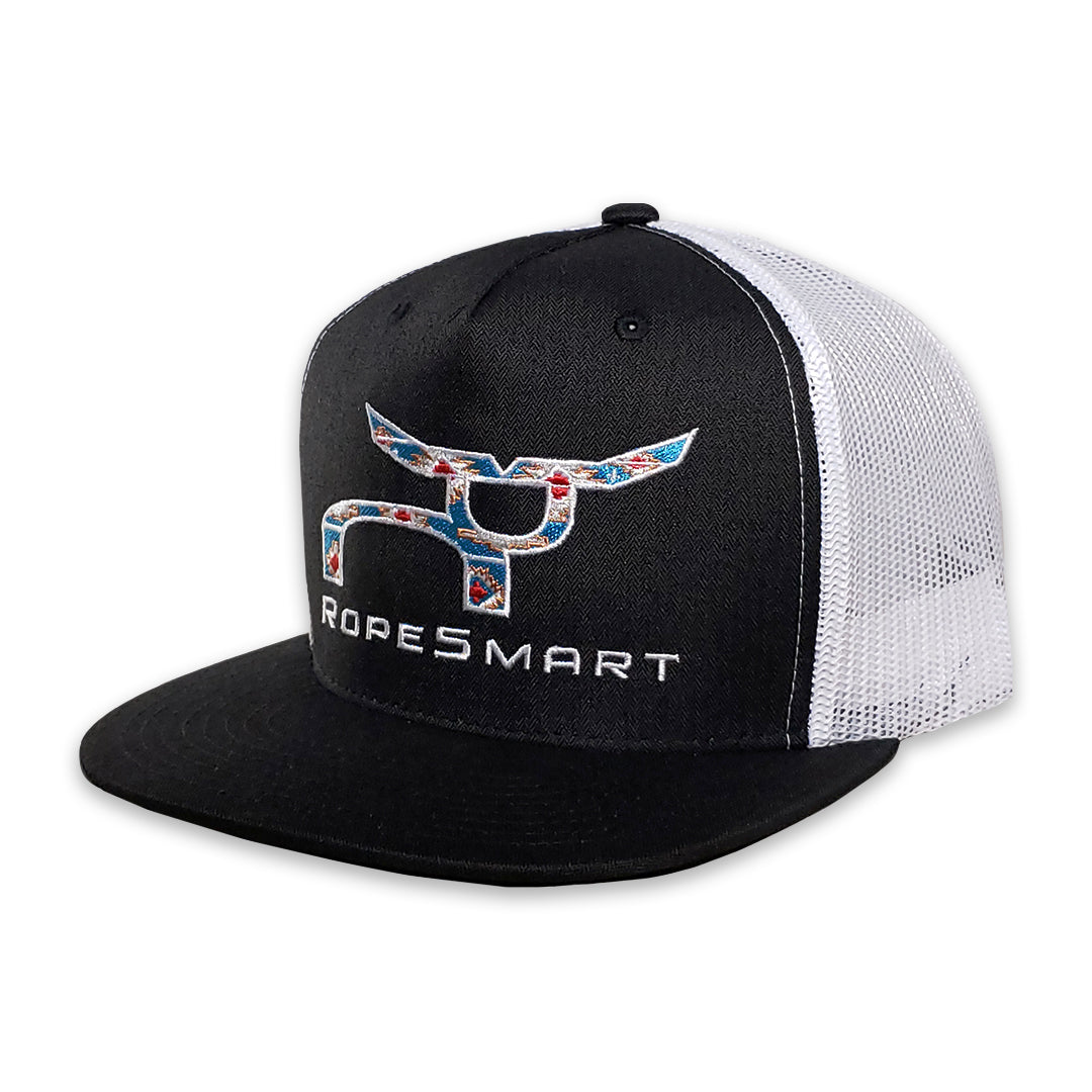 RopeSmart Santa Fe Logo Embroidered Black/White Mesh Trucker Cap