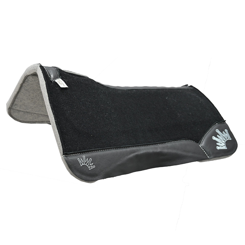 Best Ever 1" Kush BHS Pad with Black Wear Leathers and Silver Crown- 3