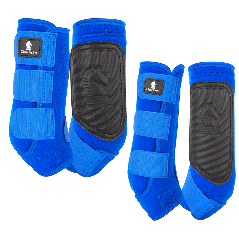 Classic Equine Classic Fit Front and Hind Boot Combo Pack- Blue