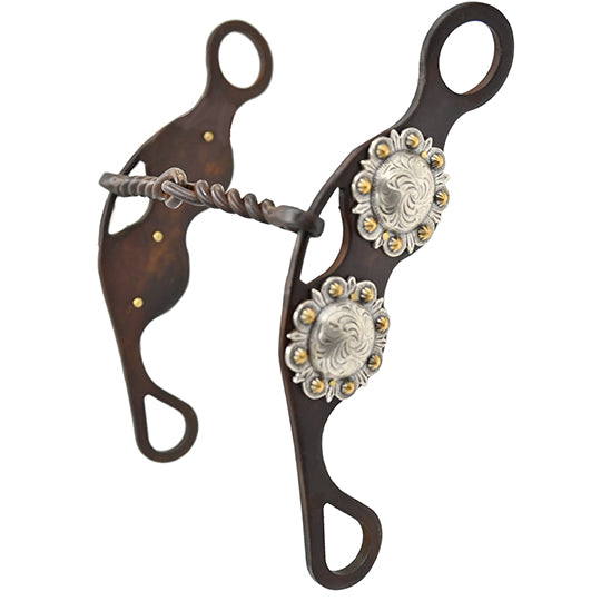 Dale Myers 8.5" Slight Gag Twisted Snaffle Double Circle Concho Bit