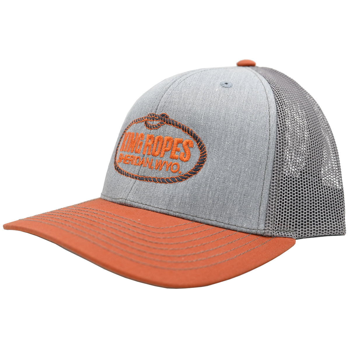 King Ropes Burnt Orange and Grey Mesh Snapback Cap