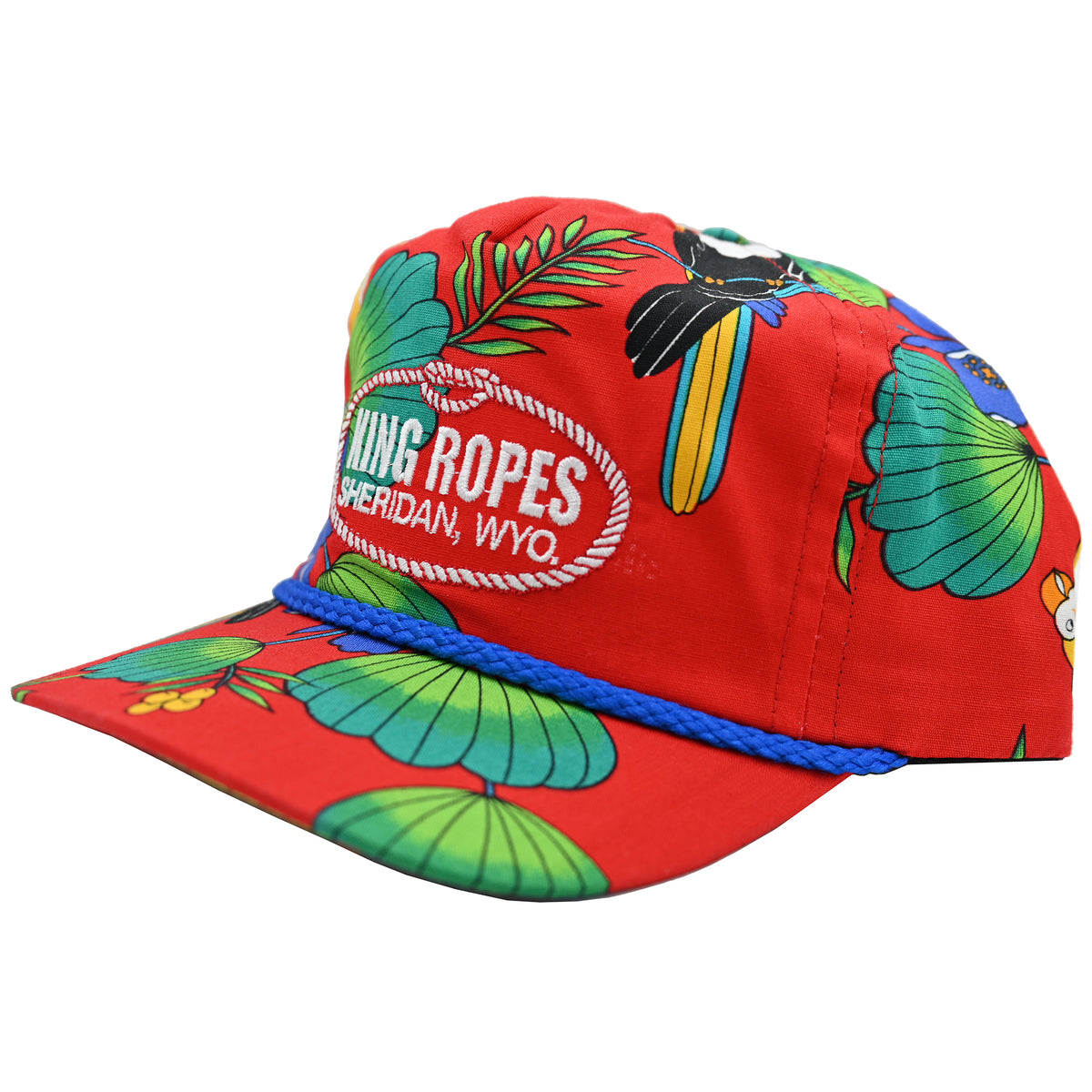 King Ropes Red Tropical Print Golf Cap