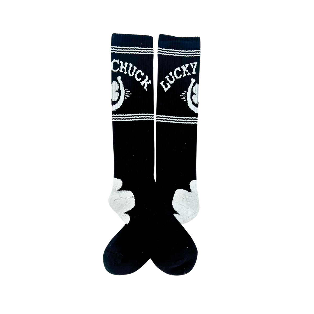 Lucky Chuck Retro Black/White Western Performance Socks