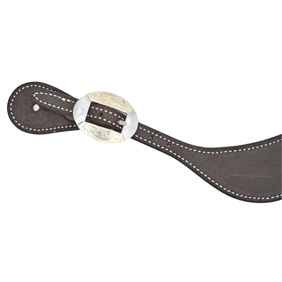 Martin Saddlery Chocolate Roughout Cowboy Spur Straps with Canyon Buck