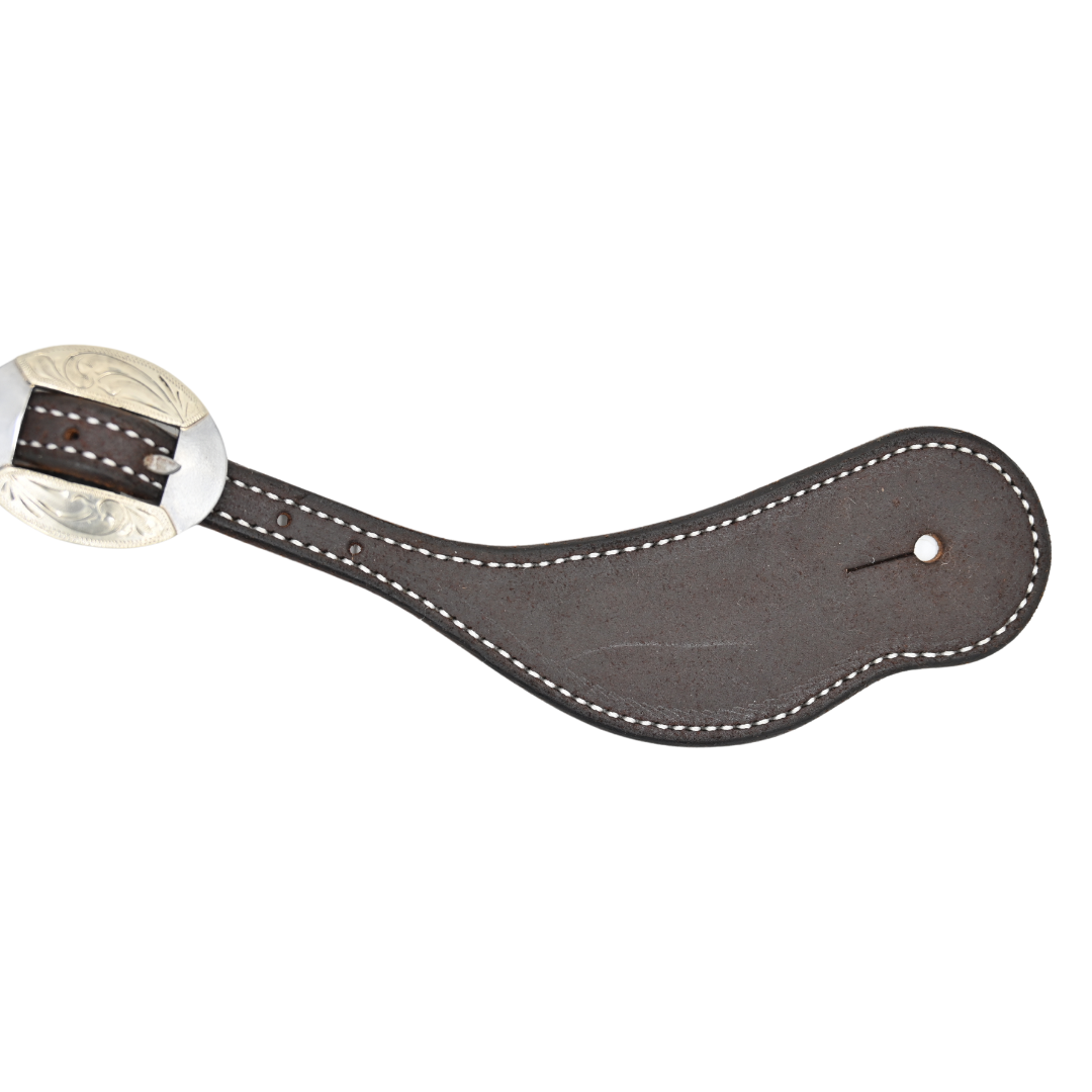 Martin Saddlery Chocolate Roughout Cowboy Spur Straps with Canyon Buck