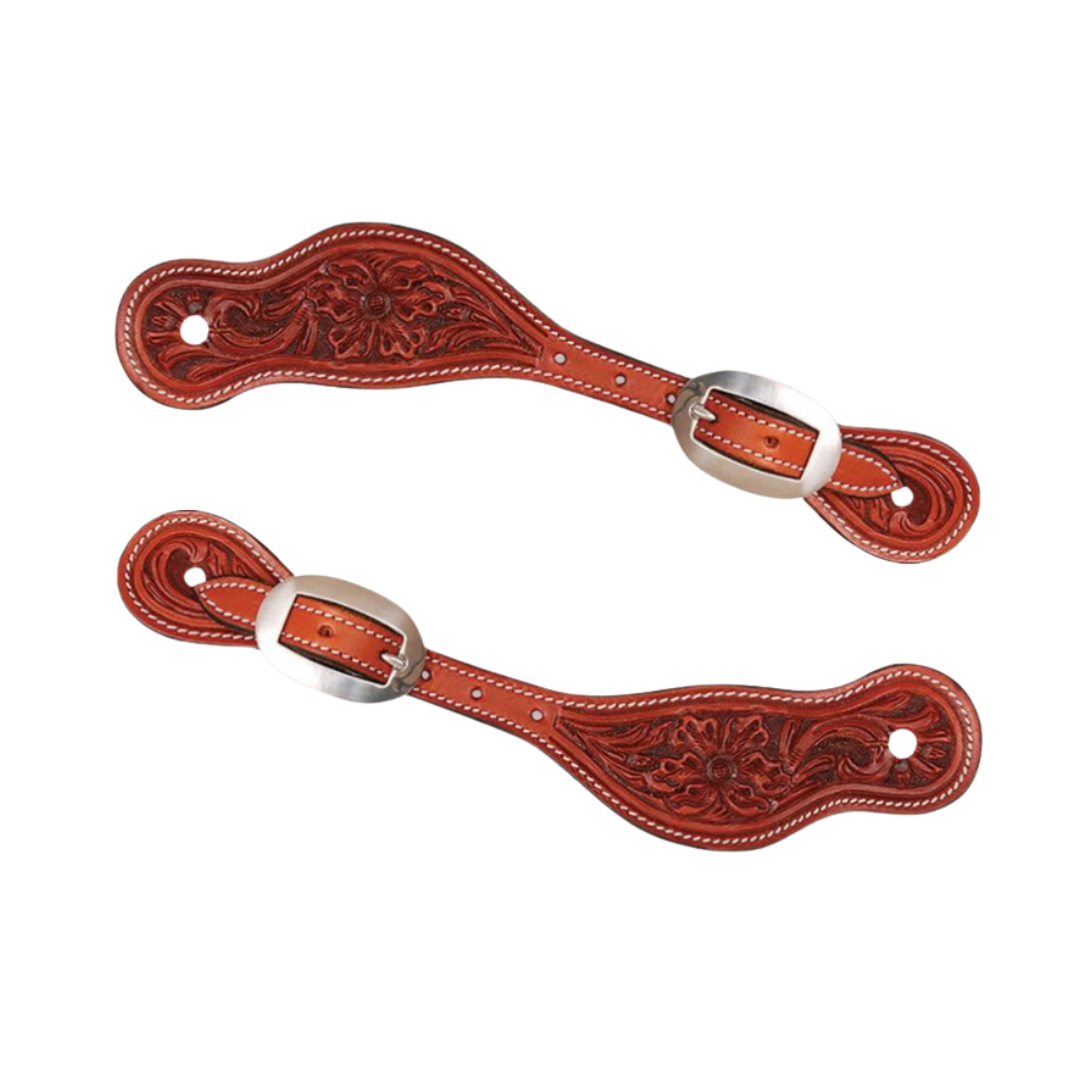Martin Saddlery Alpine Flower Tooled Spur Straps