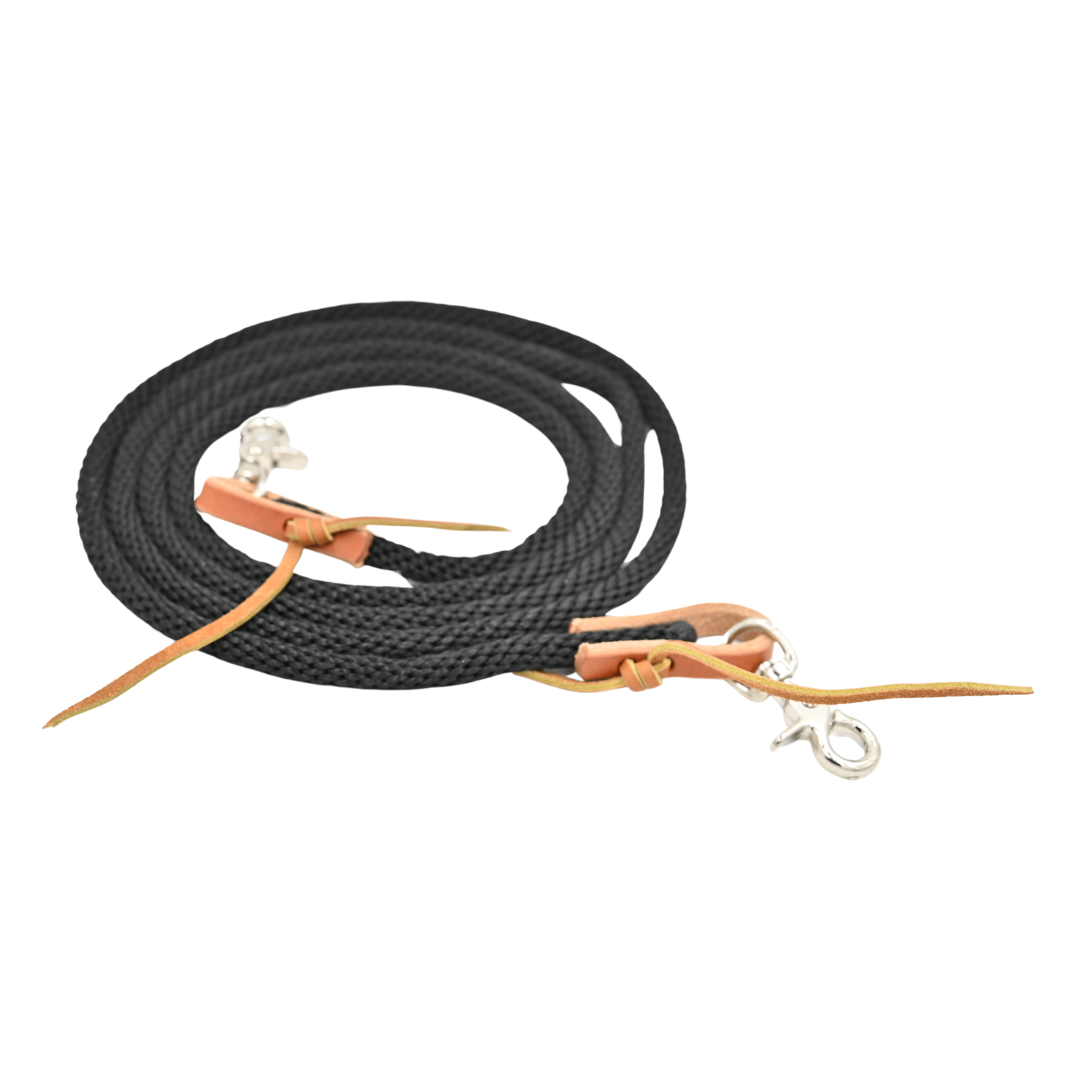 Professional's Choice Poly Rope Barrel Reins- Black