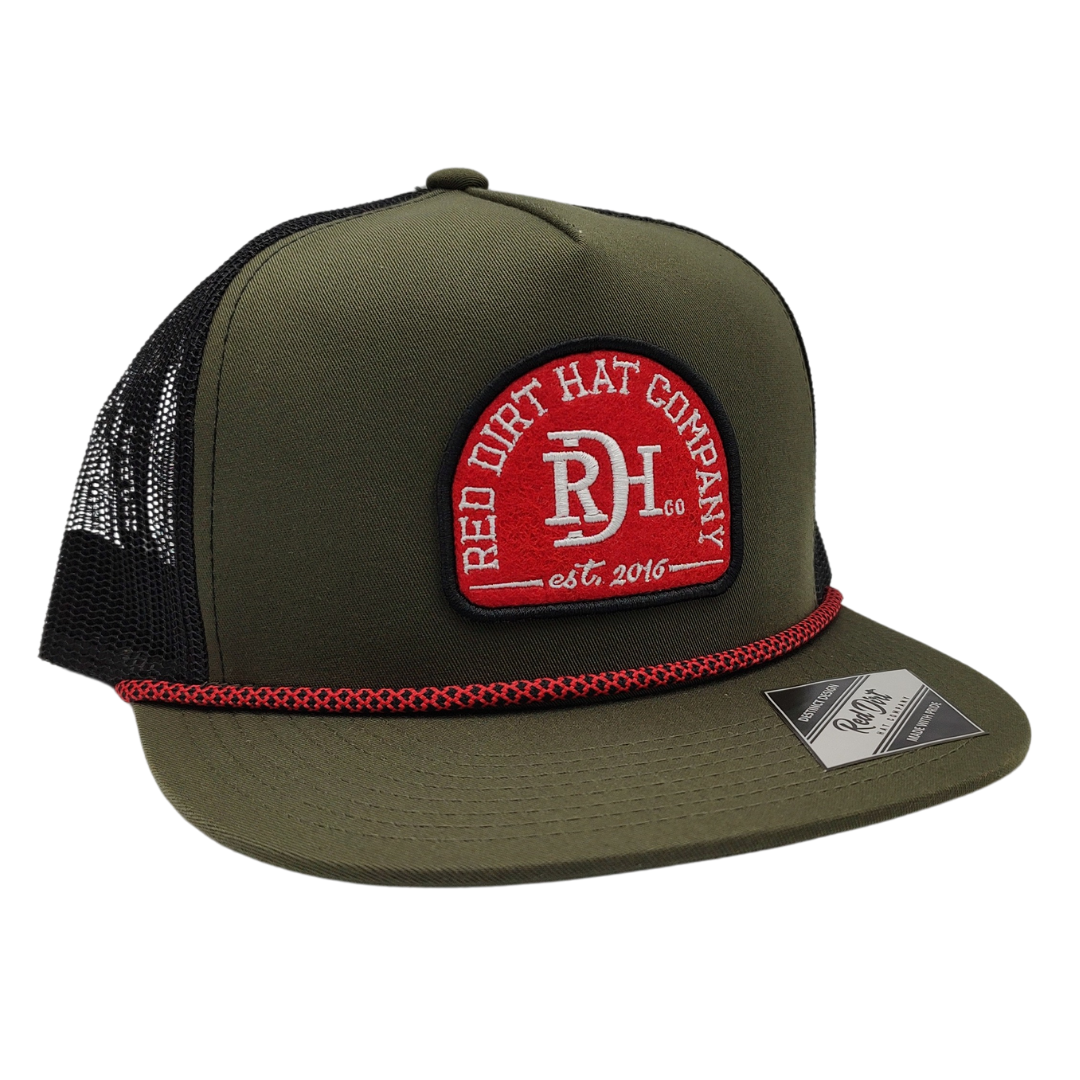 Red Dirt Hat Co. Olive and Black Mesh Ruger Cap