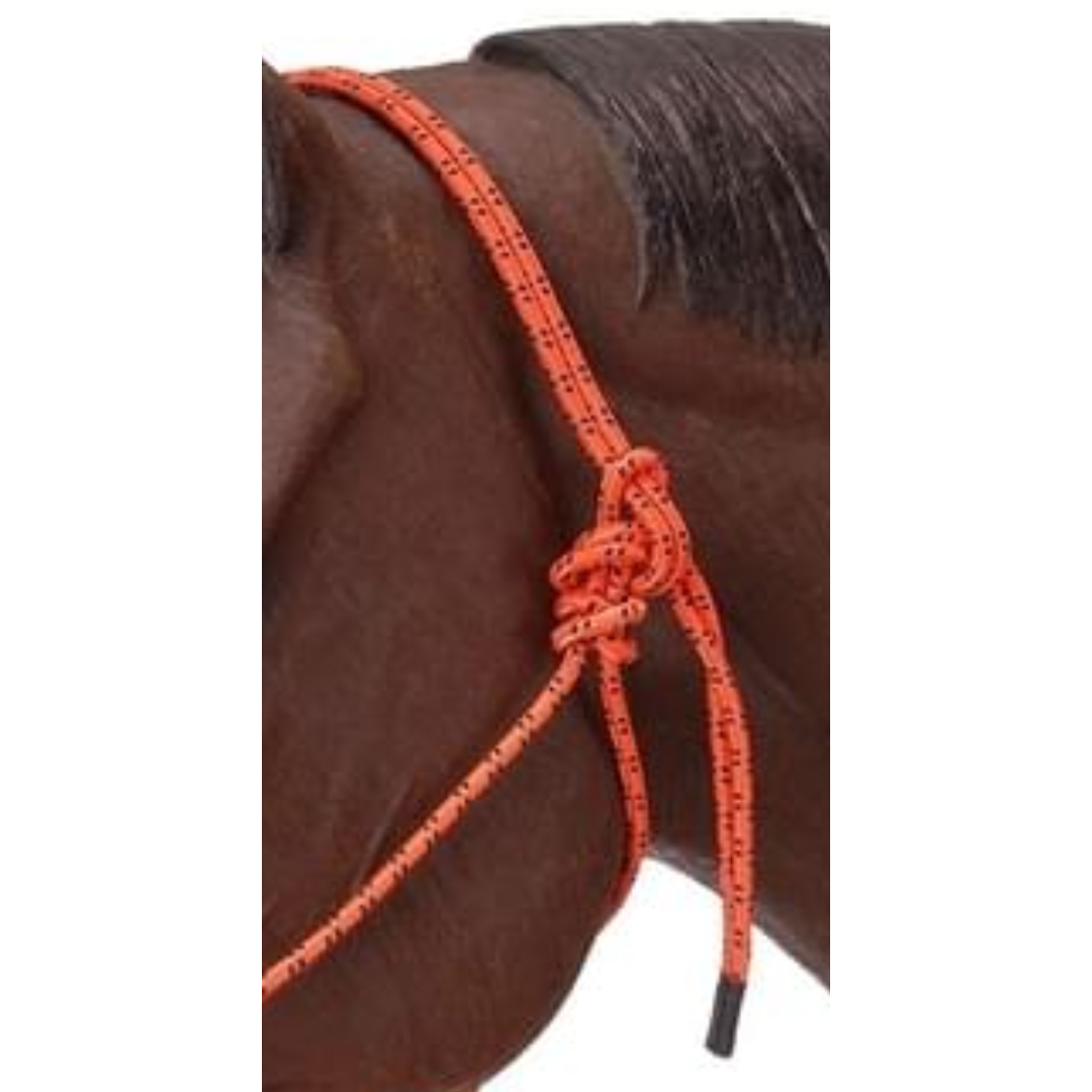 Tough-1 Poly Rope Tied Halter with 10' Lead- Orange