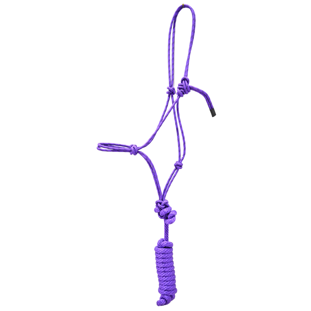 Tough 1 Purple Poly Rope Halter with Lead Rope - Purple