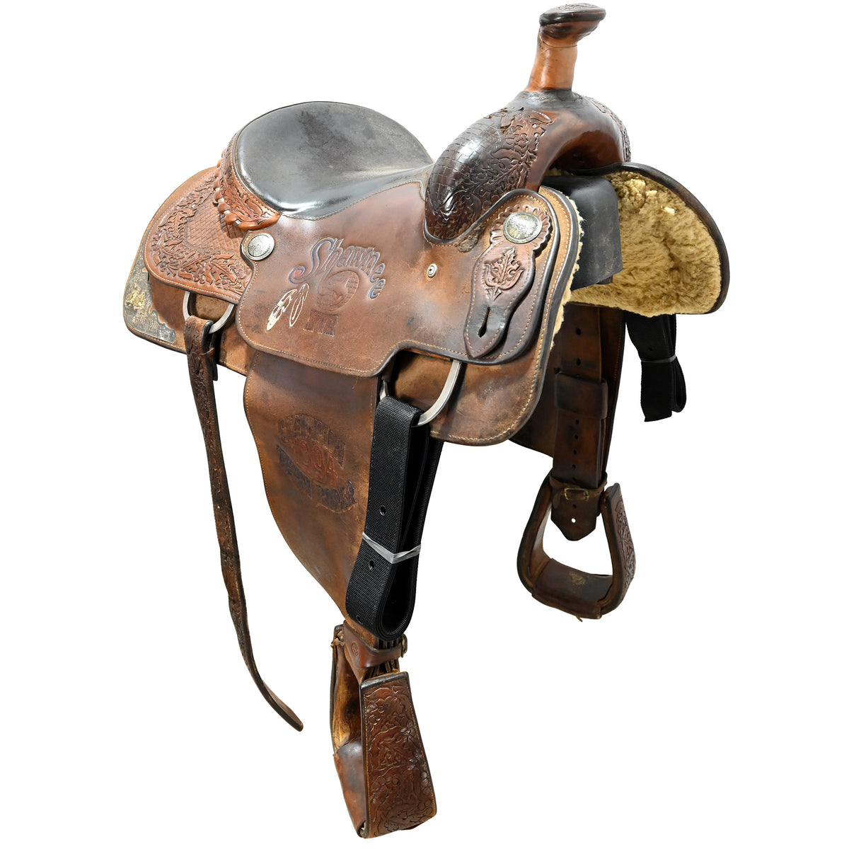 Used 15" National Saddlery Trophy Team Roping Saddle