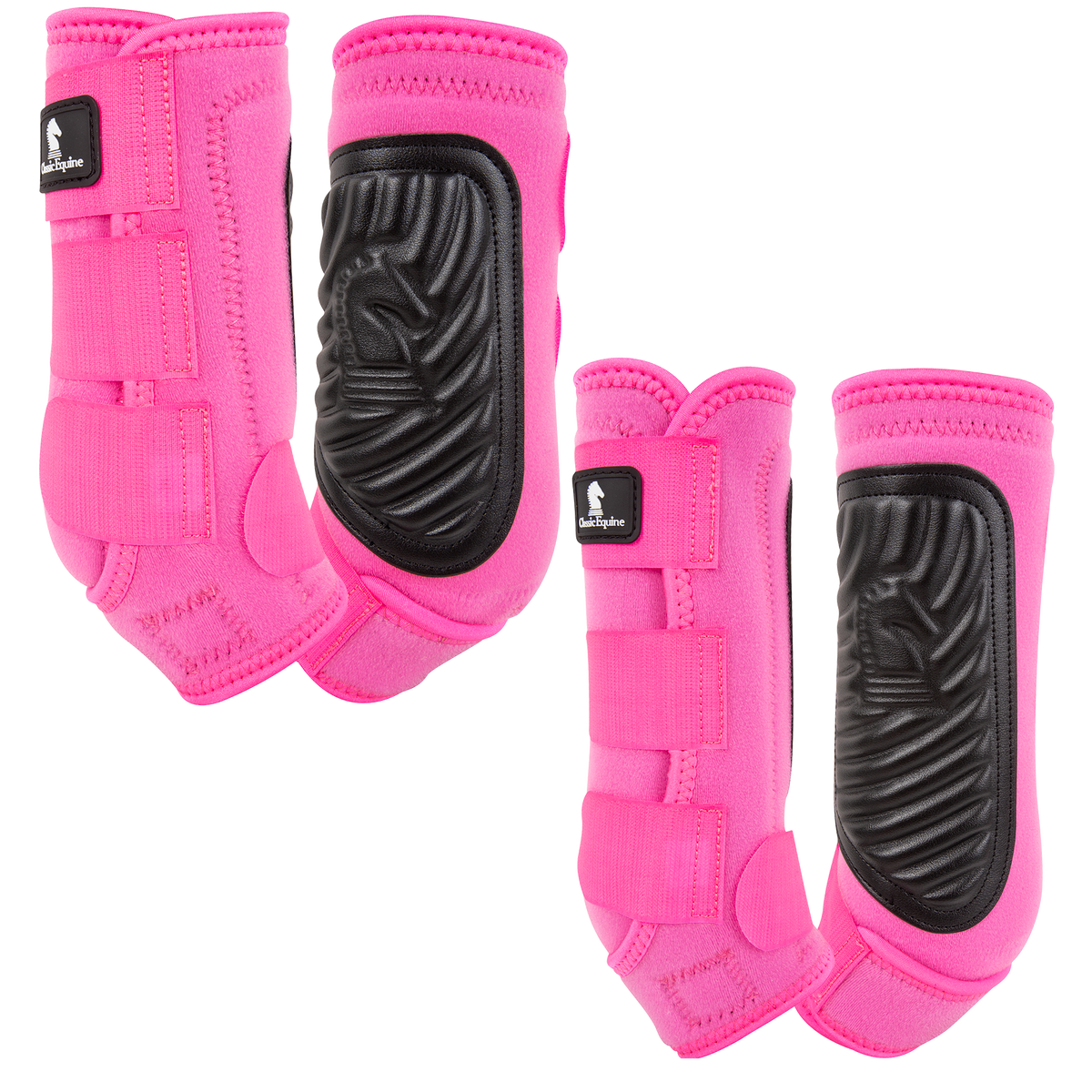 Classic Equine Classic Fit Front and Hind Boot Combo Pack- Hot Pink