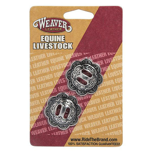 Weaver Leather Small Horse Shoe Brand Conchos with Slots 1/8" X 7/16"