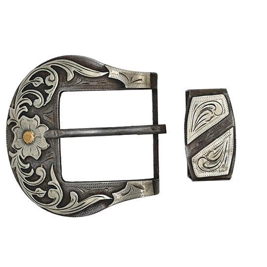Cowperson Tack 1 1/2" Two-Piece Floral Ranger Belt Buckle