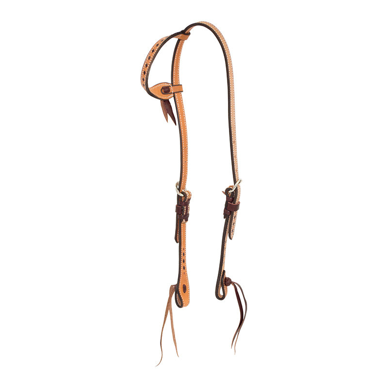 Wildfire Saddlery 5/8" Roughout Saddle Leather Buckstitched Single Ear