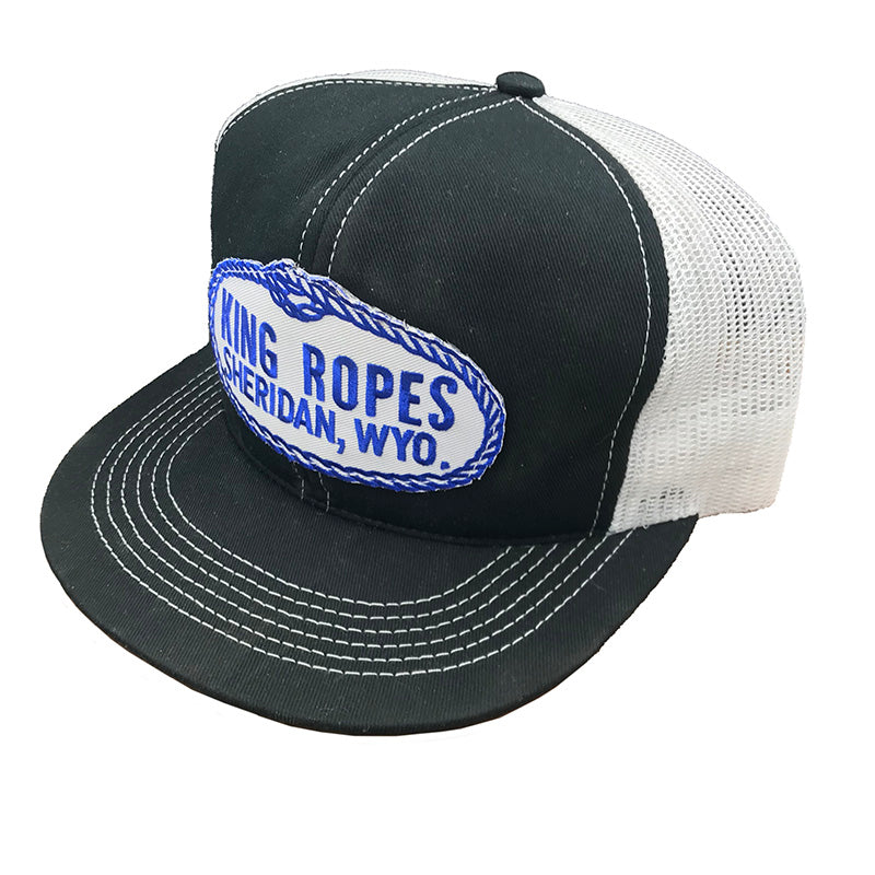 King Ropes Black and White Mesh Trucker Cap